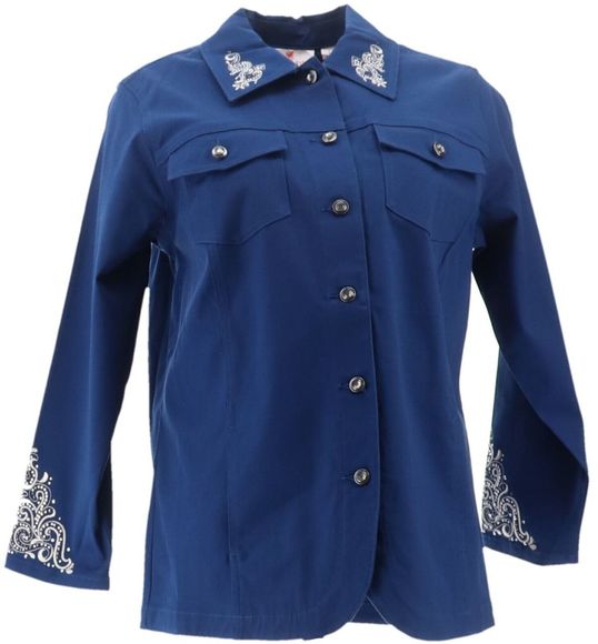 Quacker Factory | Jackets & Coats | Quacker Factory Scroll Embellished ...